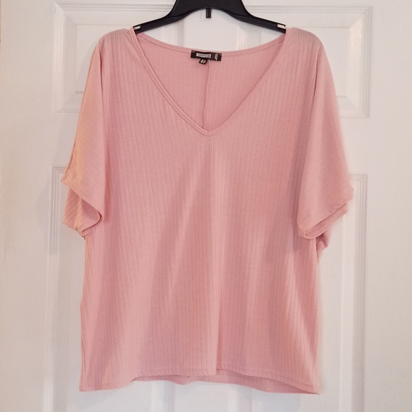 Missguided | Tops | Ribbed Soft Pink Top | Poshmark